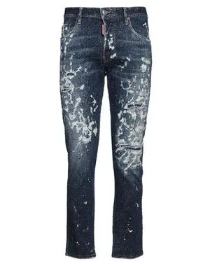Dsquared2 Skinny Jeans With Leather Trims
