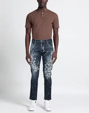 Dsquared2 Skinny Jeans With Leather Trims