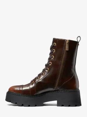 Michael Kors Blake Burnished Leather Combat Boot
