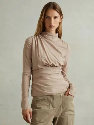 REISS Eleni Ruched Top