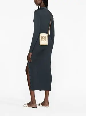 Loewe Anagram-plaque Raffia Crossbody Bag