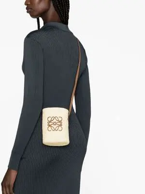 Loewe Anagram-plaque Raffia Crossbody Bag