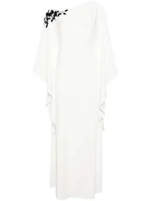 Marchesa Floral-embroidered Draped Gown