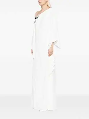 Marchesa Floral-embroidered Draped Gown