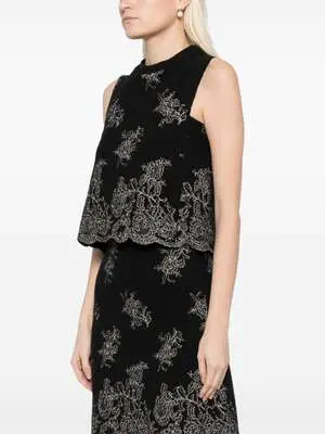 Giambattista Valli Floral-embroidered Tank Top