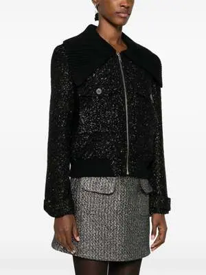 SELF-PORTRAIT Bouclé Bomber Jacket