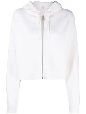 Loewe Knitted Zip-up Hoodie - White