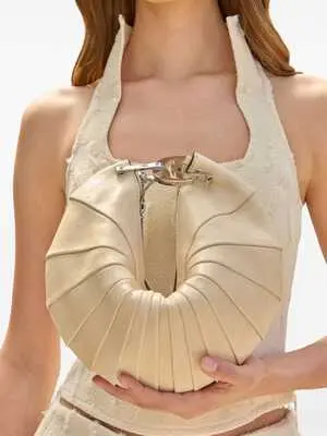 Cult Gaia Ubah Pleated Clutch Bag - Neutrals
