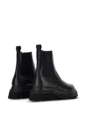 Hogan Leather Chelsea Ankle Boots - Black