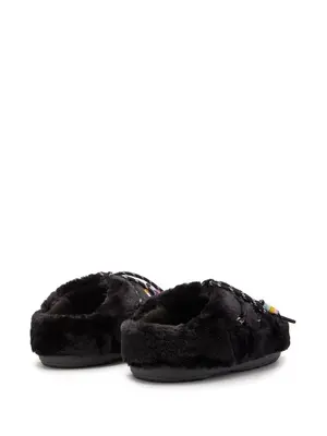 Moon Boot Faux-fur Slippers - Black