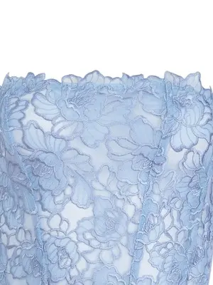 FLEUR DU MAL Whitney Embroidered Corset Top - Blue