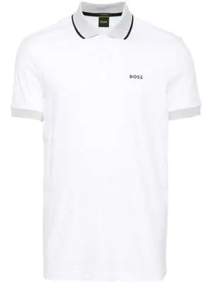 BOSS Striped Cotton Polo Shirt