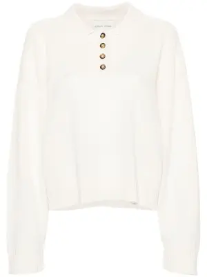 Loulou De Saison Loulou Studio Homere Polo Sweater - White