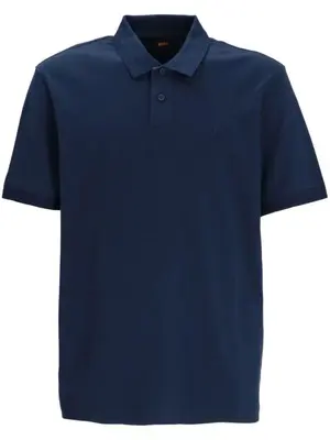 BOSS Logo-embroidered Cotton Polo Shirt - Blue