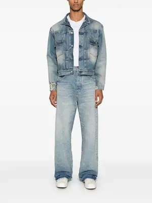PURPLE BRAND Logo-patch Wide Leg Jeans