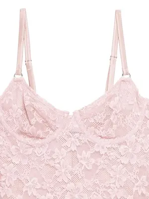 FLEUR DU MAL Le Stretch Lace Wireless Bodysuit - Pink