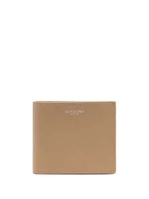Saint Laurent Logo-stamp Wallet - Neutrals