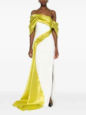 GABY CHARBACHY Colour-block Side-slit Gown