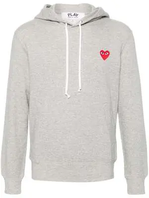 Play Comme Des Garcon Comme Des Garçons Heart-patch Hoodie - Grey