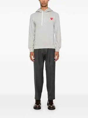 Play Comme Des Garcon Comme Des Garçons Heart-patch Hoodie - Grey