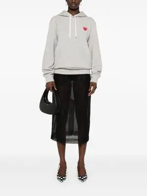 Play Comme Des Garcon Comme Des Garçons Heart-patch Hoodie - Grey