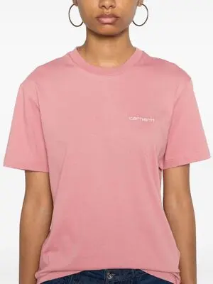Carhartt Work In Progress Script Embroidery T-shirt - Pink