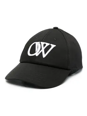 Off-White Logo-embroidered Cap - Black