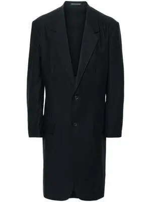 Yohji Yamamoto Graphic-print Mid-length Coat