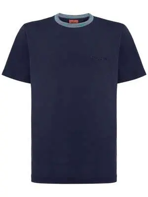 Missoni Embroidered Cotton T-shirt - Blue