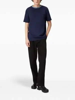 Missoni Embroidered Cotton T-shirt - Blue