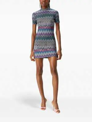 Missoni Zigzag Mini Dress - Green