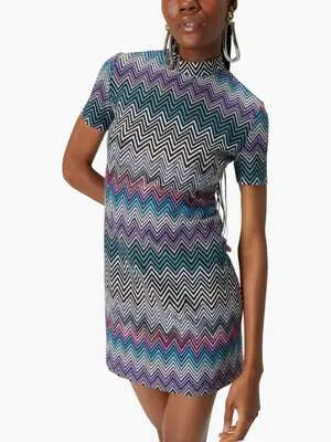 Missoni Zigzag Mini Dress - Green