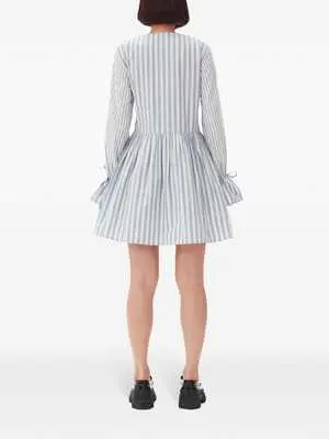 GANNI Stripe-print Mini Wrap Dress