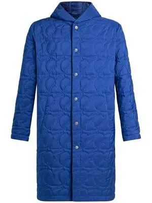 Etro Paisley-quilted Hooded Coat - Blue