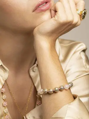 BUDDHA MAMA 20kt Yellow Diamond And Moonstone Bracelet