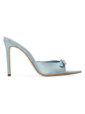 BLACK SUEDE STUDIO Women's Brea Bow Satin Mules - Ashley Blue  - Ashley Blue