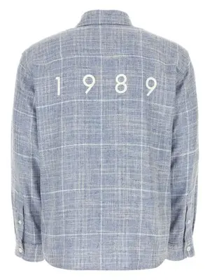 1989 STUDIO Grid-print Chambray Shirt