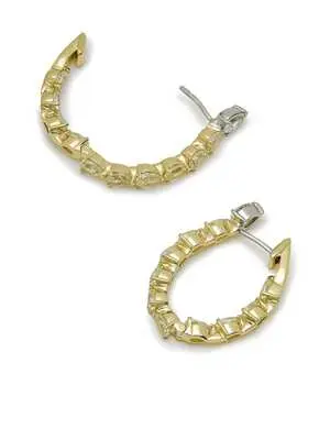 JEWELS AFICIONADO 18kt Yellow Diamond Hoop Earrings - Gold