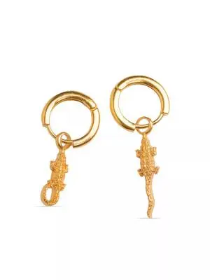 NATIA X LAKO Crocodile Hoop Earrings - Gold