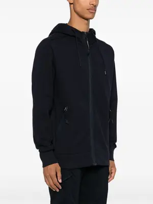 C.P. COMPANY Goggles-detail Zip-up Hoodie - Blue
