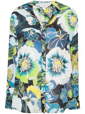 Johnny Was Jenn Floral Shirt - Blue