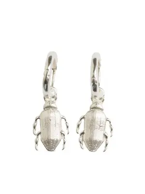 NATIA X LAKO Tiny Bug Hoop Earrings - Silver