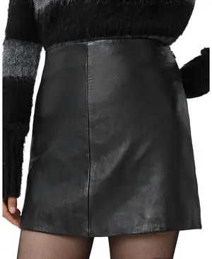 ALLSAINTS Renai Leather Skirt - Black