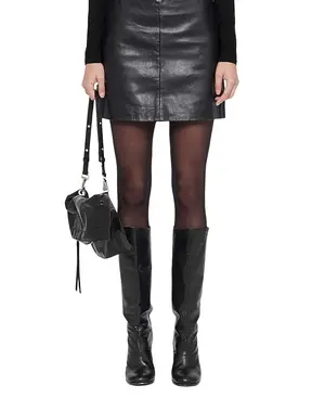ALLSAINTS Renai Leather Skirt - Onyx