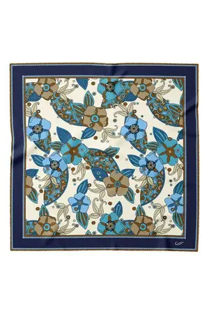 ELIZABETTA Martinosilk Pocket Square For - Blue
