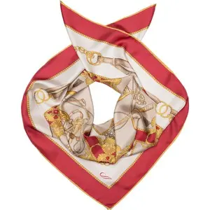 ELIZABETTA Vittoriahand Rolled Silk Foulard For Women Red