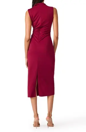 Steve Madden Funnel Neck Sleeveless Dress - Beet Red