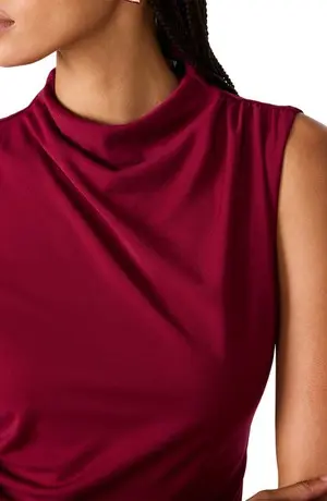 Steve Madden Funnel Neck Sleeveless Dress - Beet Red