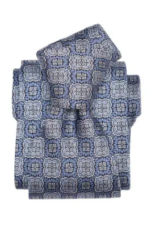 ELIZABETTA Veneto Printed Neck Tie - Blue