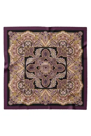 ELIZABETTA Maltahand Rolled Silk Foulard - Plum